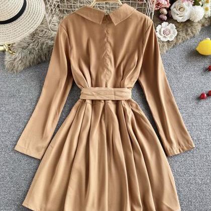 Stylish V Neck Long Sleeve Dress Autumn Tops on Luulla