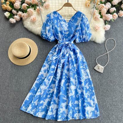 Elegant Blue A Line Dress Fashion Dress on Luulla