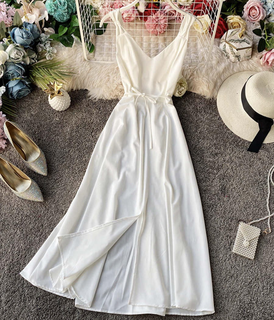 Simple A Line V Neck Dress Women's Dress on Luulla