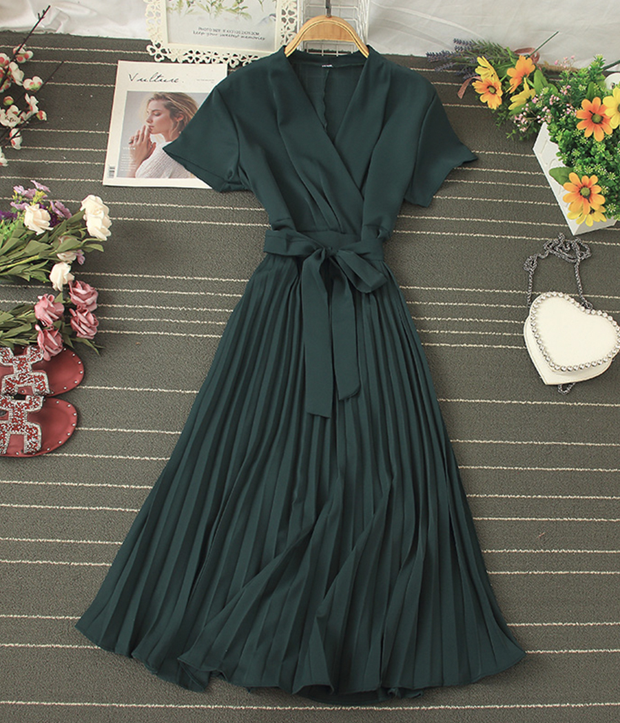 Stylish V Neck Short Dress Women's Dress on Luulla