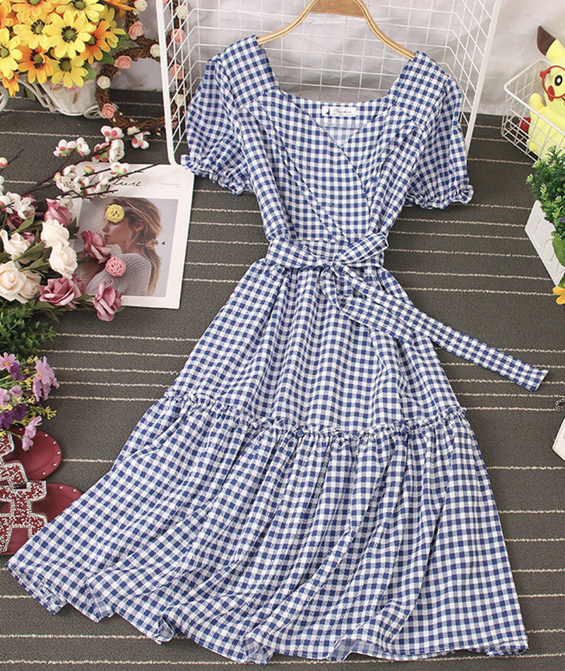 Cute Plaid Dress A Line Short Dress on Luulla