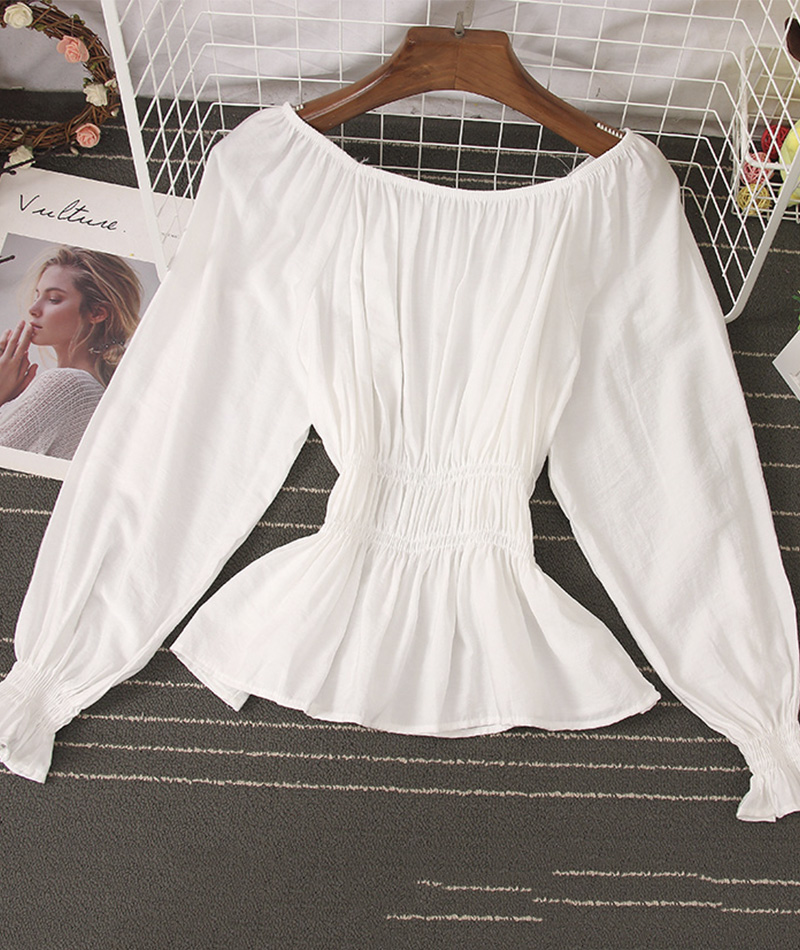 Simple Long-sleeved Waist Top on Luulla