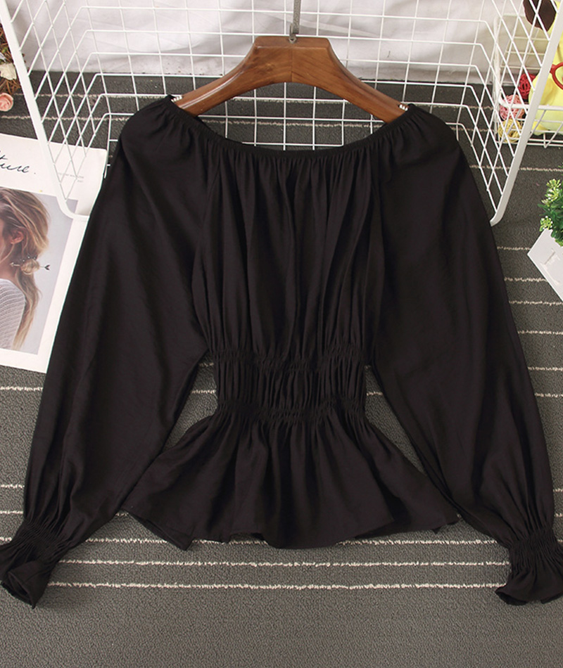 Simple Long-sleeved Waist Top on Luulla