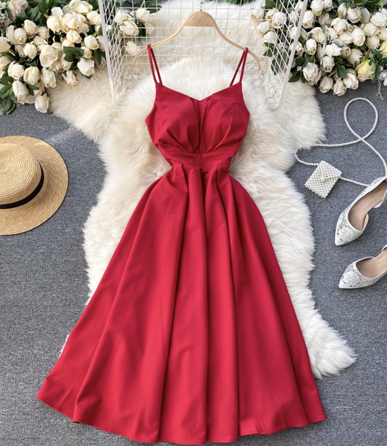 Stylish V Neck Lace Up Dress A Line Party Dress on Luulla