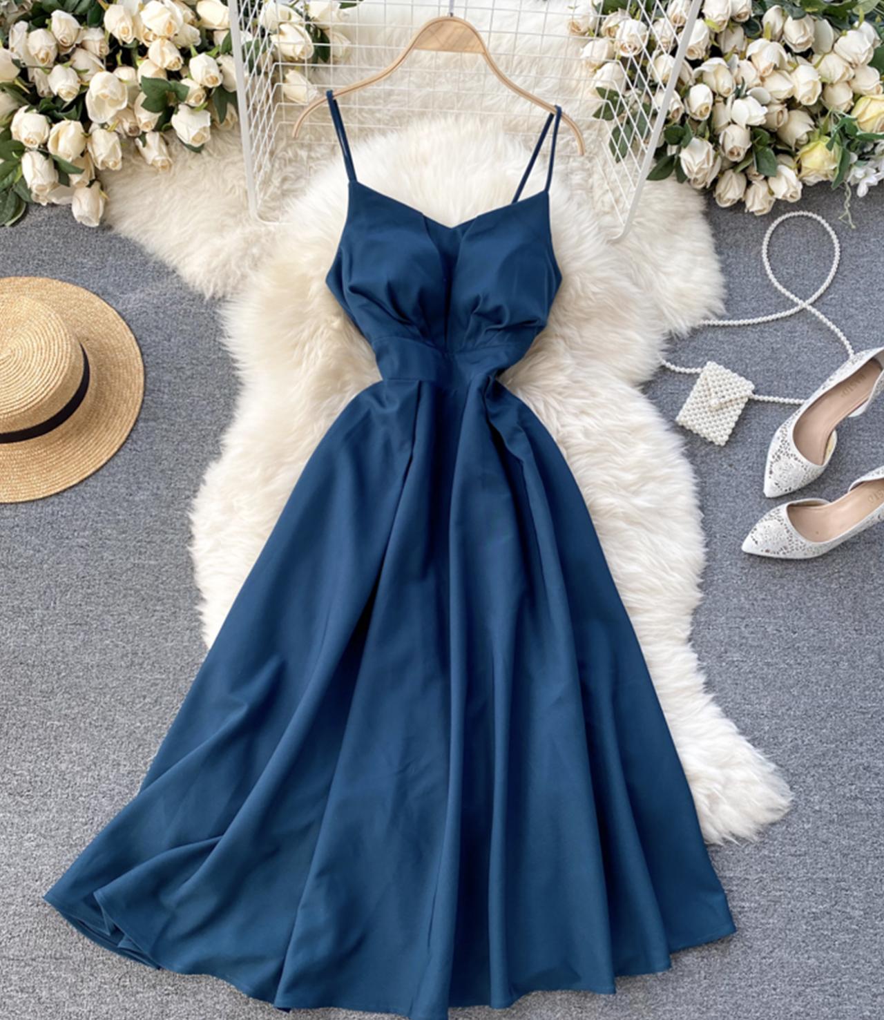 Stylish V Neck Lace Up Dress A Line Party Dress on Luulla