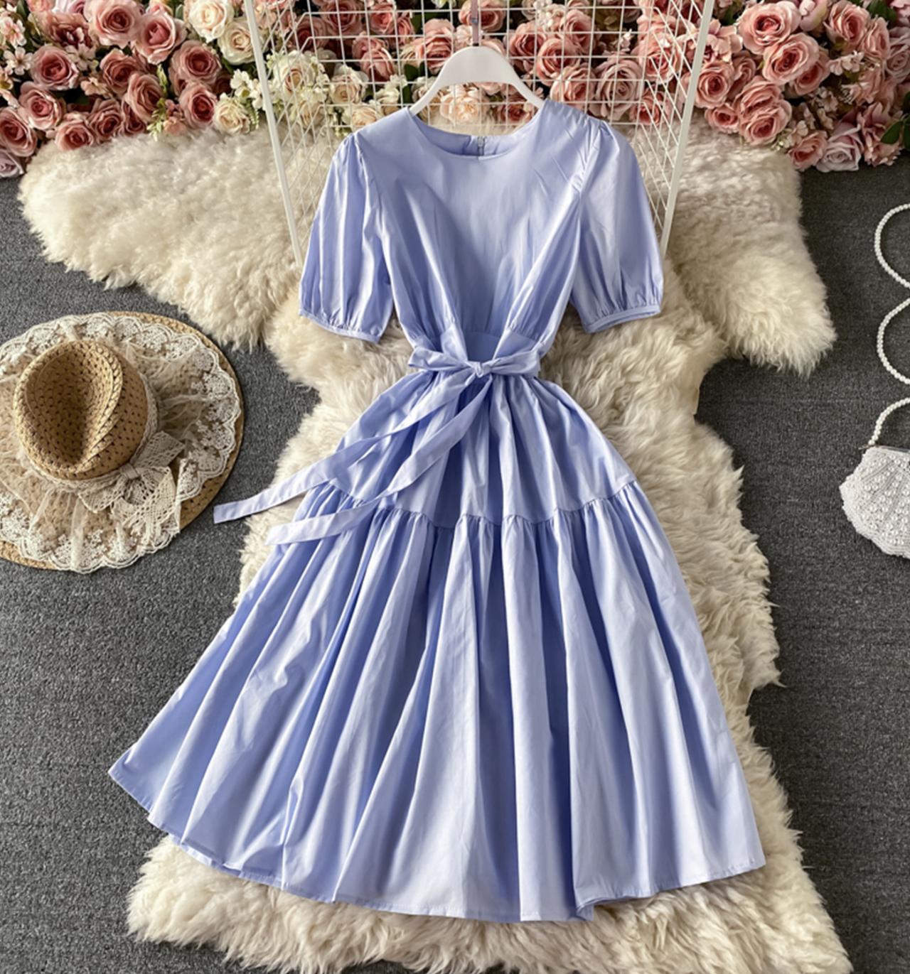 Simple A Line Round Neck Short Dress Fashion Dress on Luulla