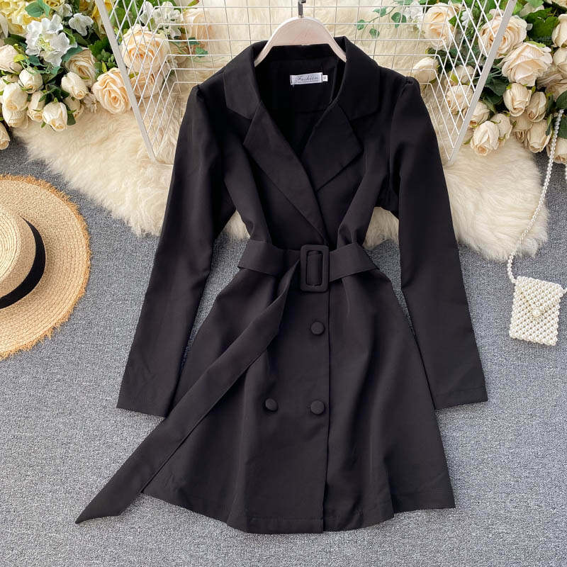 Simple Double-breasted Long-sleeved Jacket on Luulla