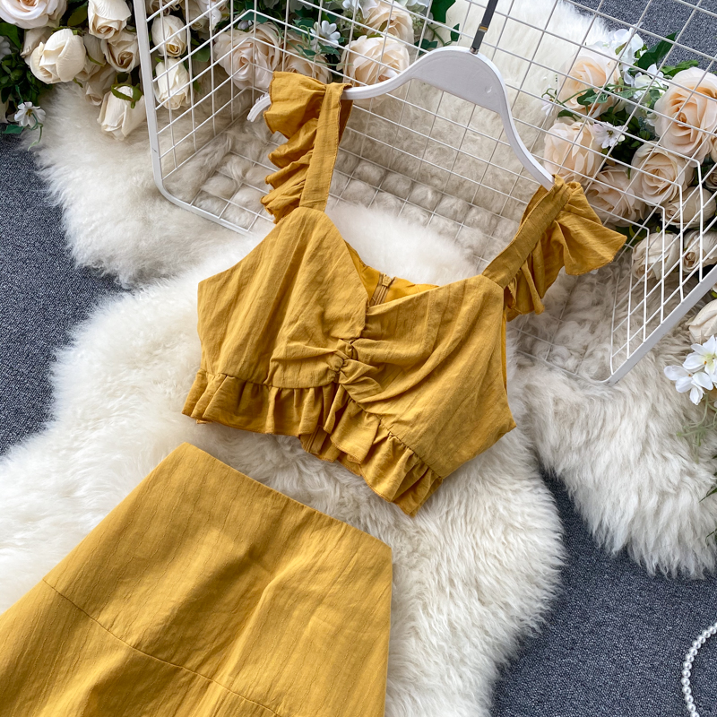 Cute Yellow Two Pieces Dress Fashion Dress on Luulla