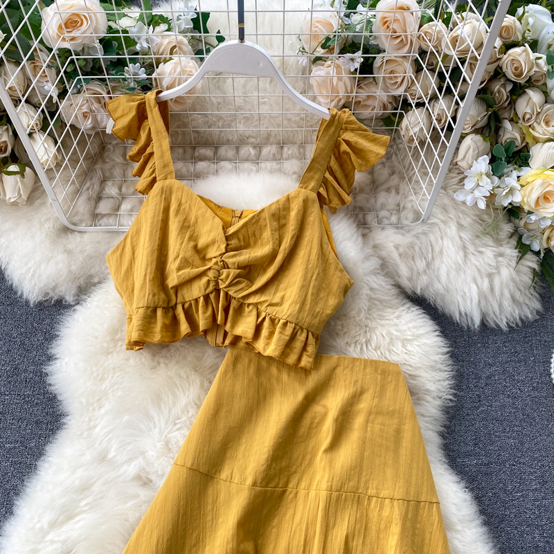 Cute Yellow Two Pieces Dress Fashion Dress on Luulla