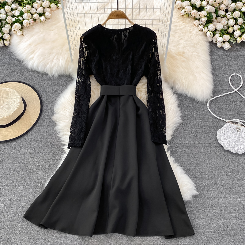 Black Lace Long Sleeve Dress Fashion Dress on Luulla