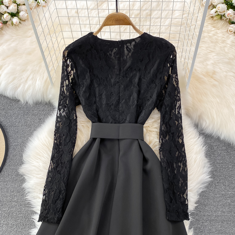 Black Lace Long Sleeve Dress Fashion Dress on Luulla