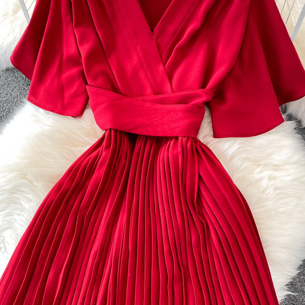 Simple V Neck Short Dress A Line Fashion Dress on Luulla