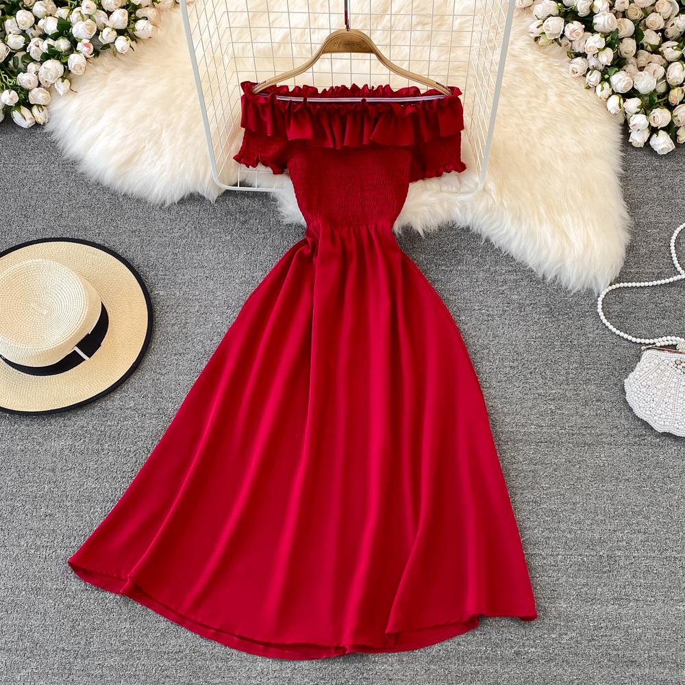 Cute A Line Off Shoulder Dress Short Dress on Luulla