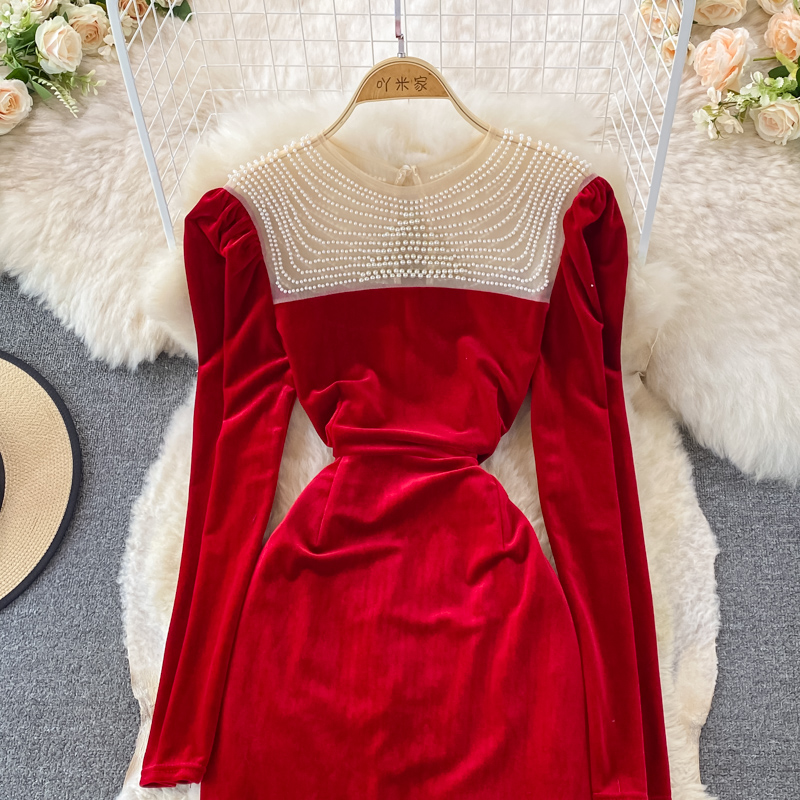 Cute Velvet Long Sleeve Dress Fashion Dress on Luulla