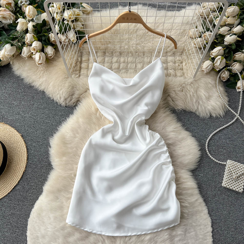 Simple Satin Short Dress, Fashion Dress on Luulla