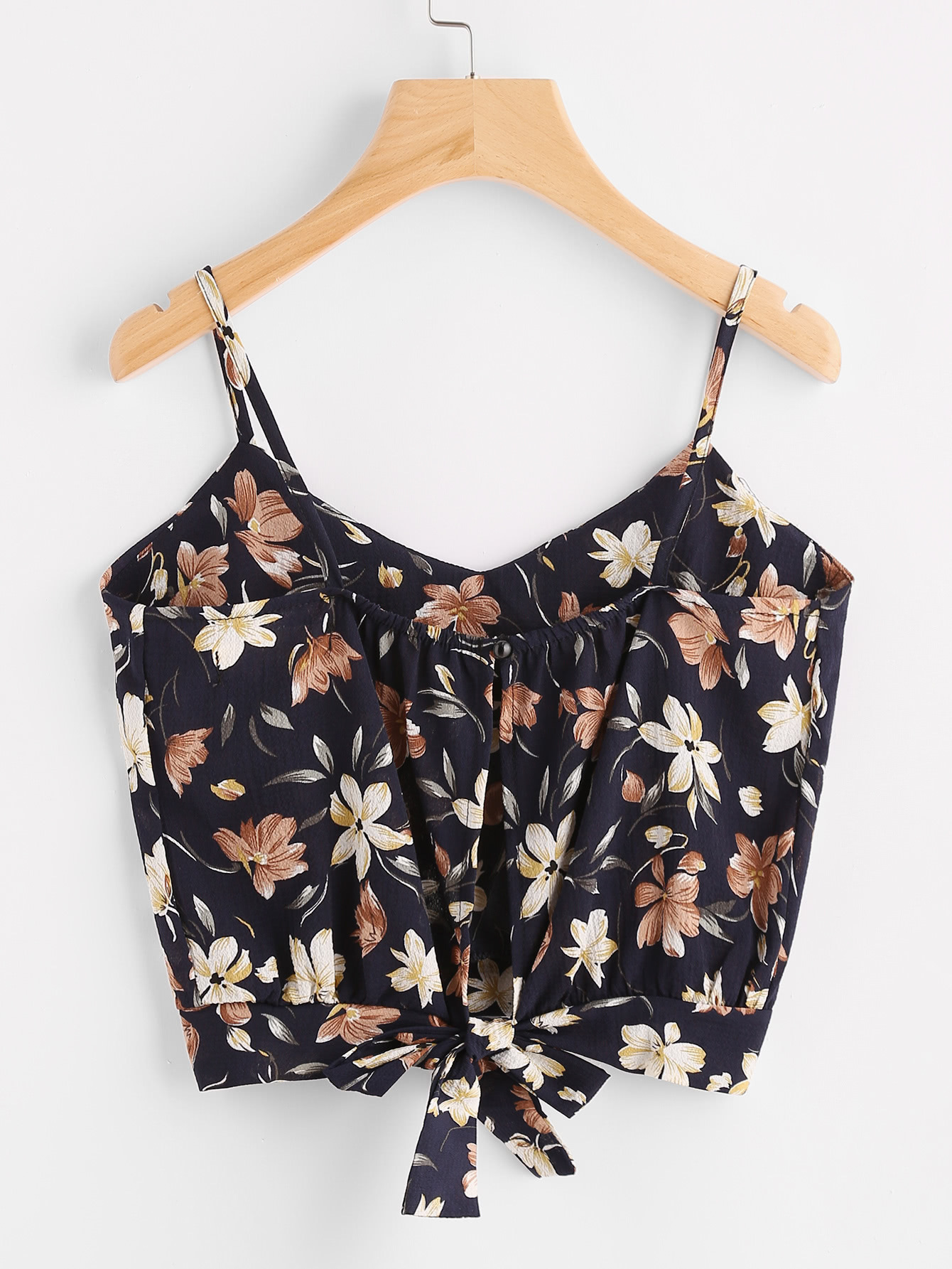 2020 Women Crop Tops Striped Tie Back Spaghetti Strap on Luulla