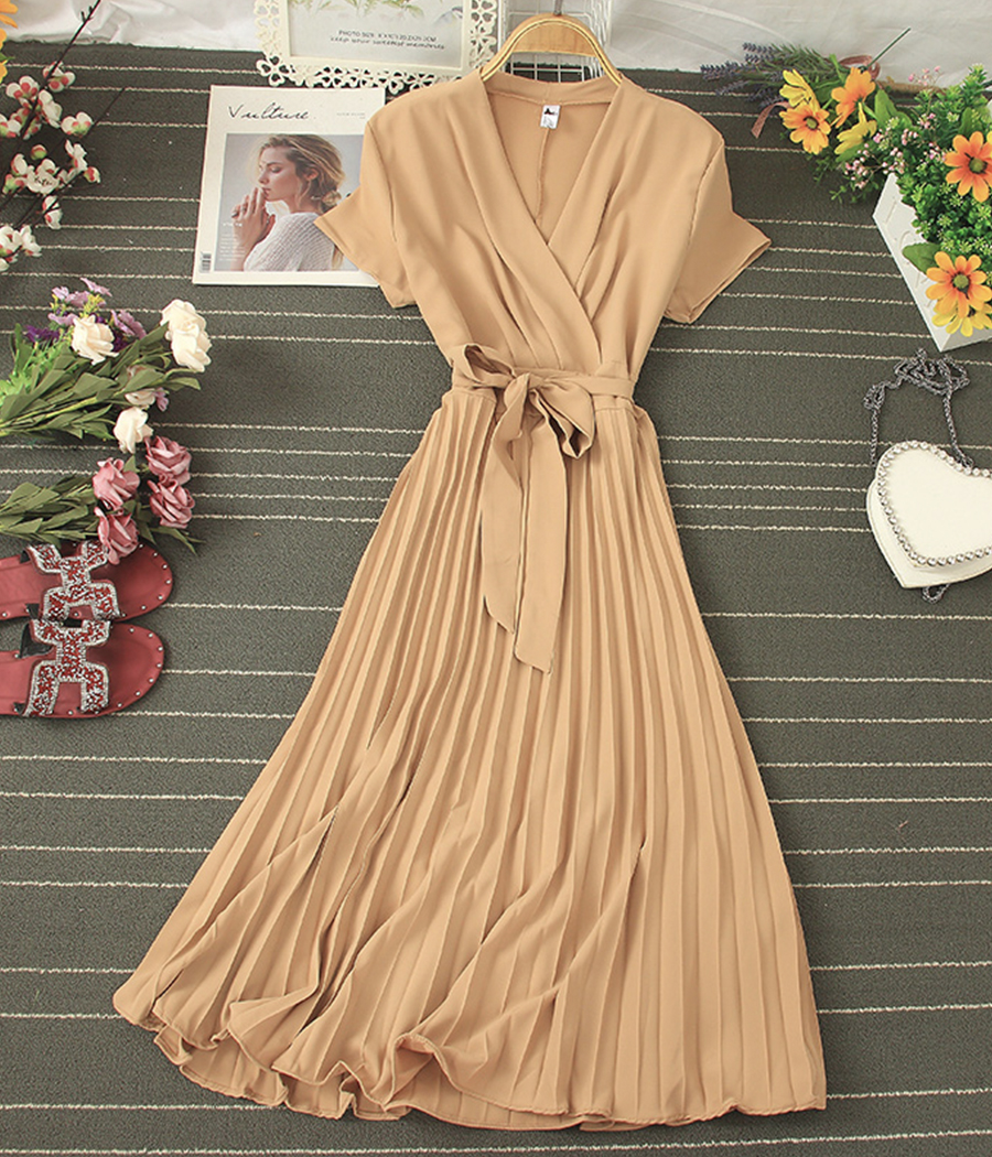 Stylish V Neck Short Dress Women's Dress on Luulla
