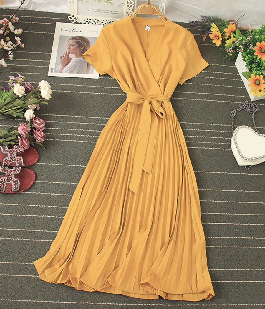 Stylish V Neck Short Dress Women's Dress on Luulla