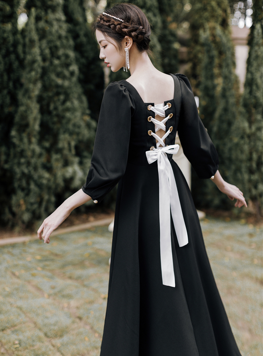 Retro A Line Girl Dress Black Dress on Luulla