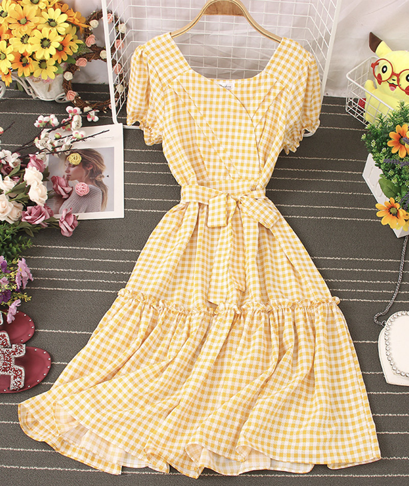 Cute Plaid Dress A Line Short Dress on Luulla