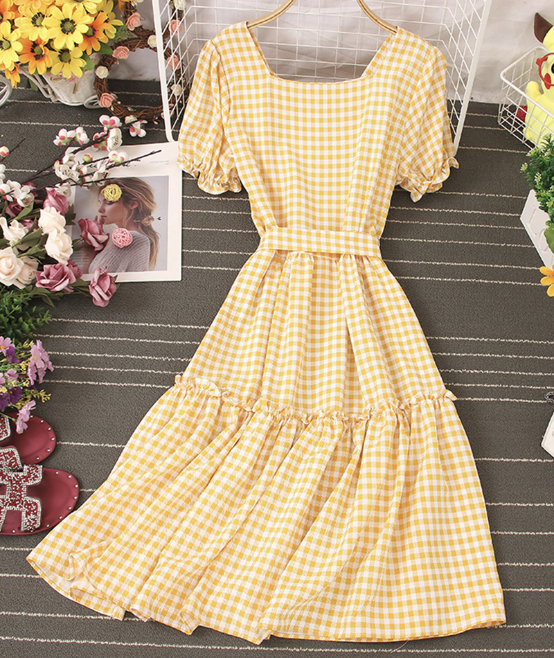 Cute Plaid Dress A Line Short Dress on Luulla