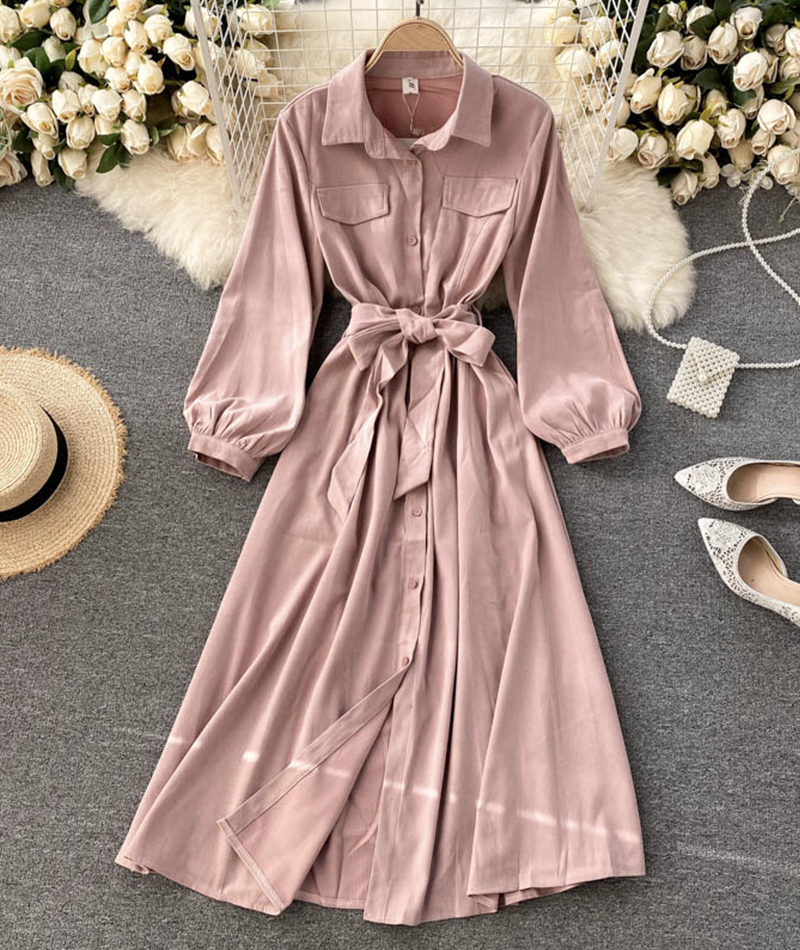 Stylish A Line Long Sleeve Dress on Luulla