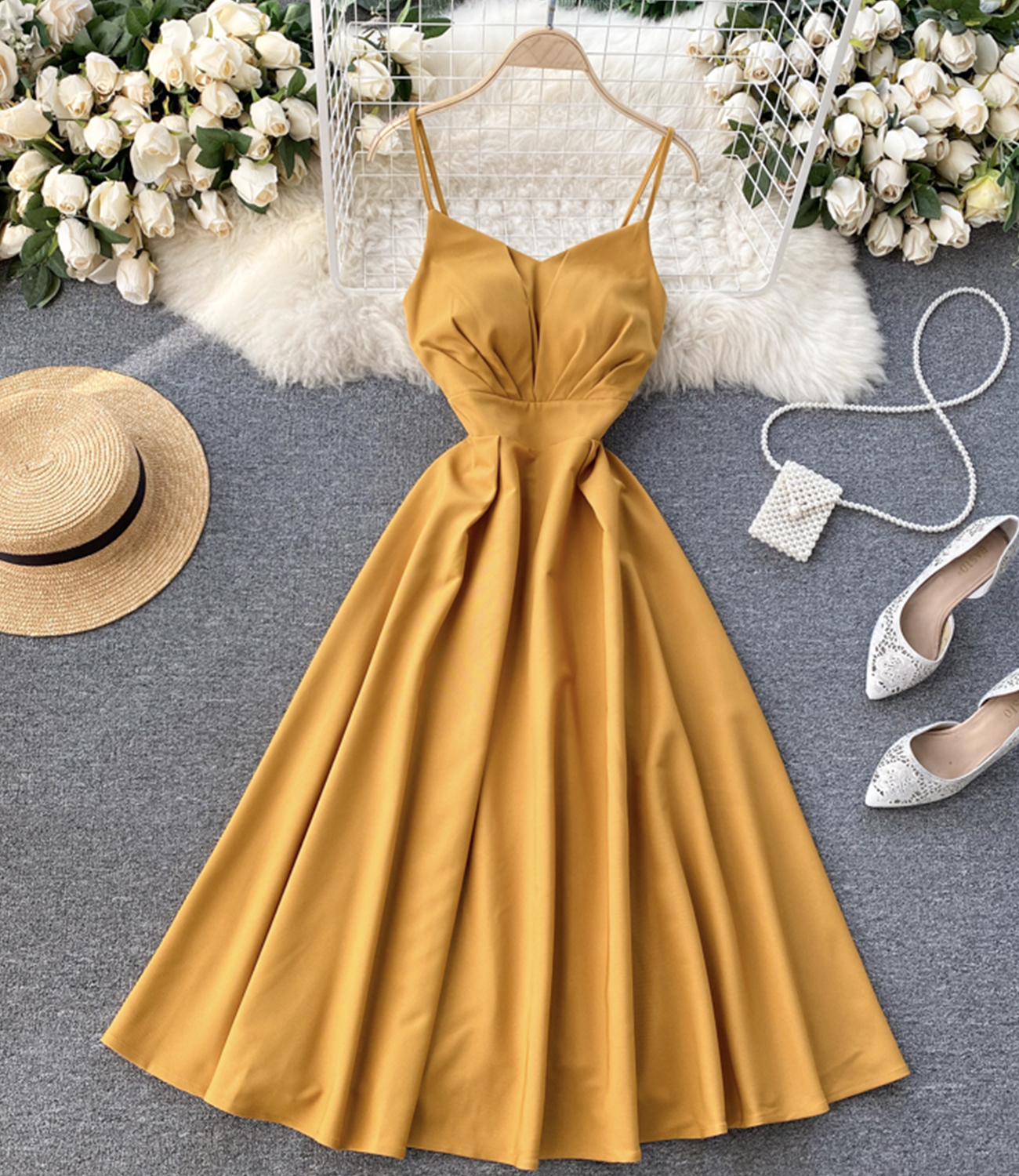 Stylish V Neck Lace Up Dress A Line Party Dress on Luulla