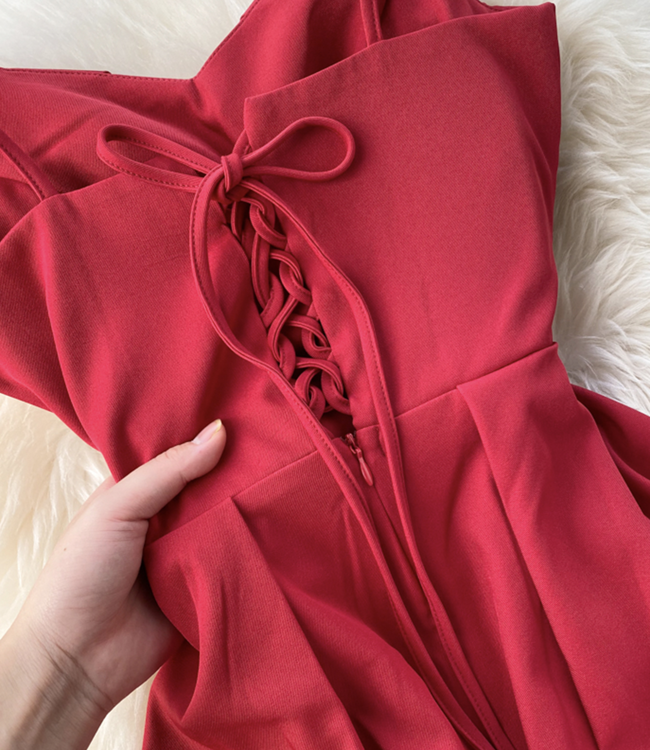 Stylish V Neck Lace Up Dress A Line Party Dress on Luulla