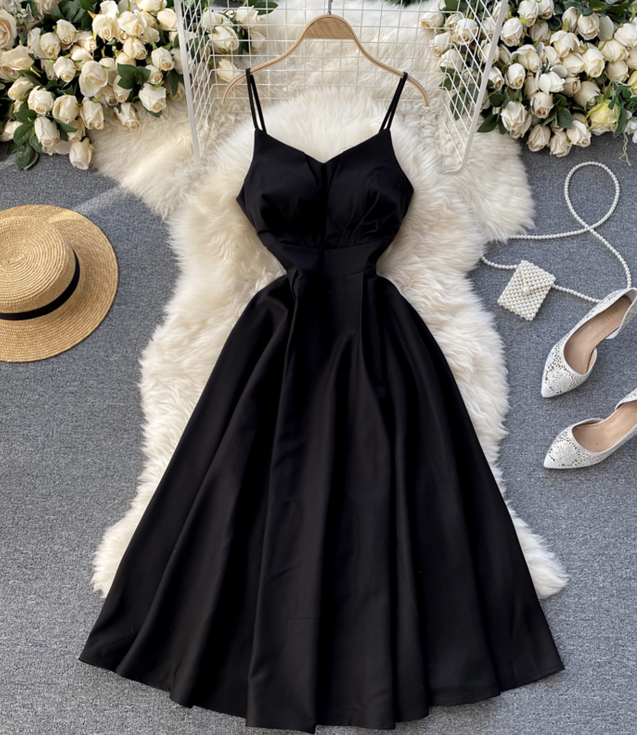 Stylish V Neck Lace Up Dress A Line Party Dress on Luulla