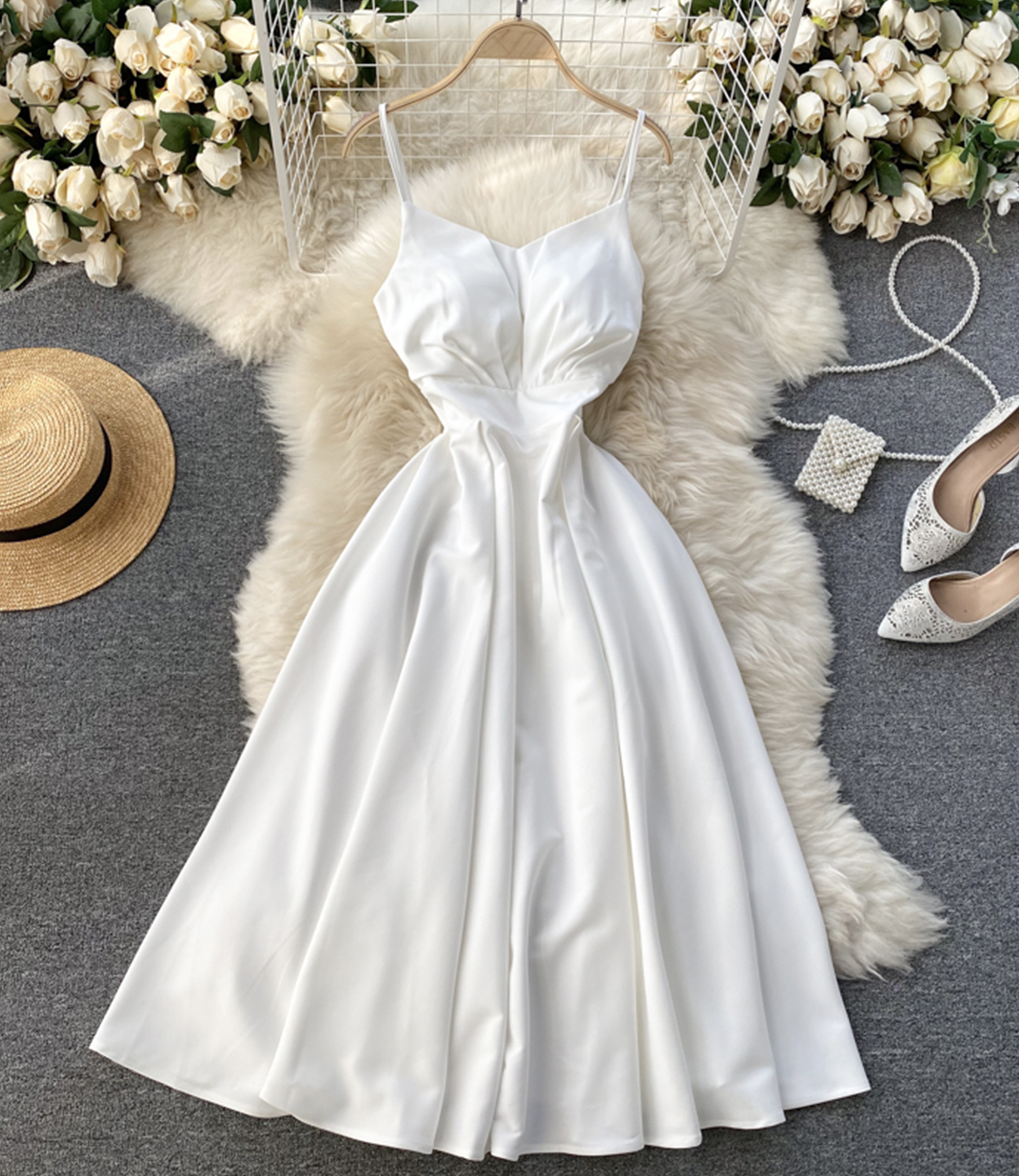 Stylish V Neck Lace Up Dress A Line Party Dress on Luulla