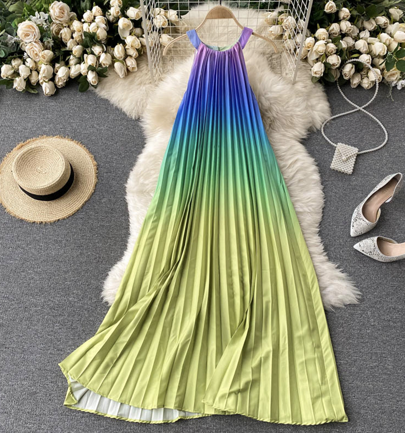 Cute Gradient Off-the-shoulder Dress on Luulla
