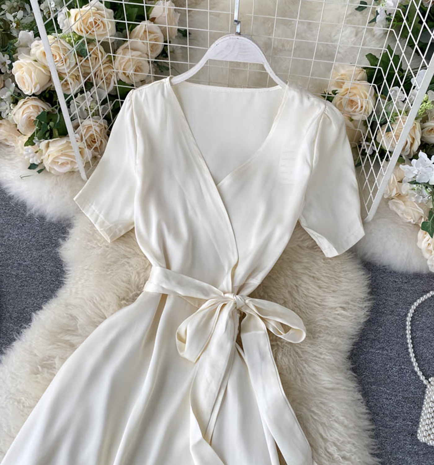 Simple V Neck Short Dress Fashion Dress on Luulla