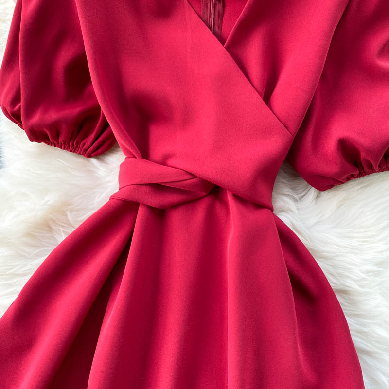 Simple V Neck Short Dress Fashion Dress on Luulla