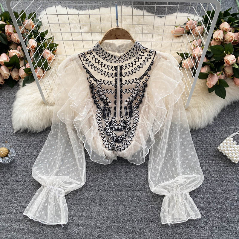 Cute Embroidered Long Sleeve Top on Luulla