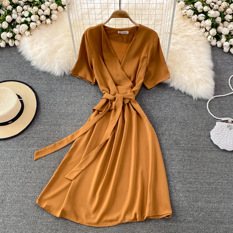 Simple V Neck Short Dress Fashion Dress on Luulla