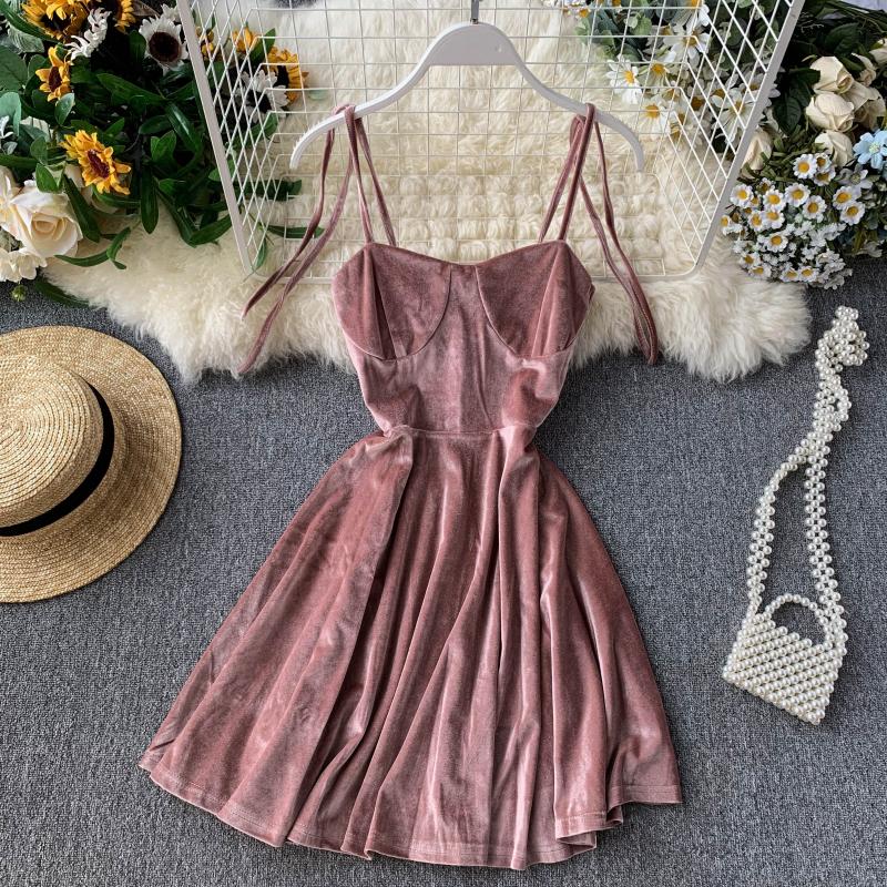 Cute Velvet Short A Line Dress Fashion Dress on Luulla