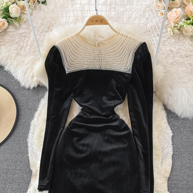 Cute Velvet Long Sleeve Dress Fashion Dress on Luulla